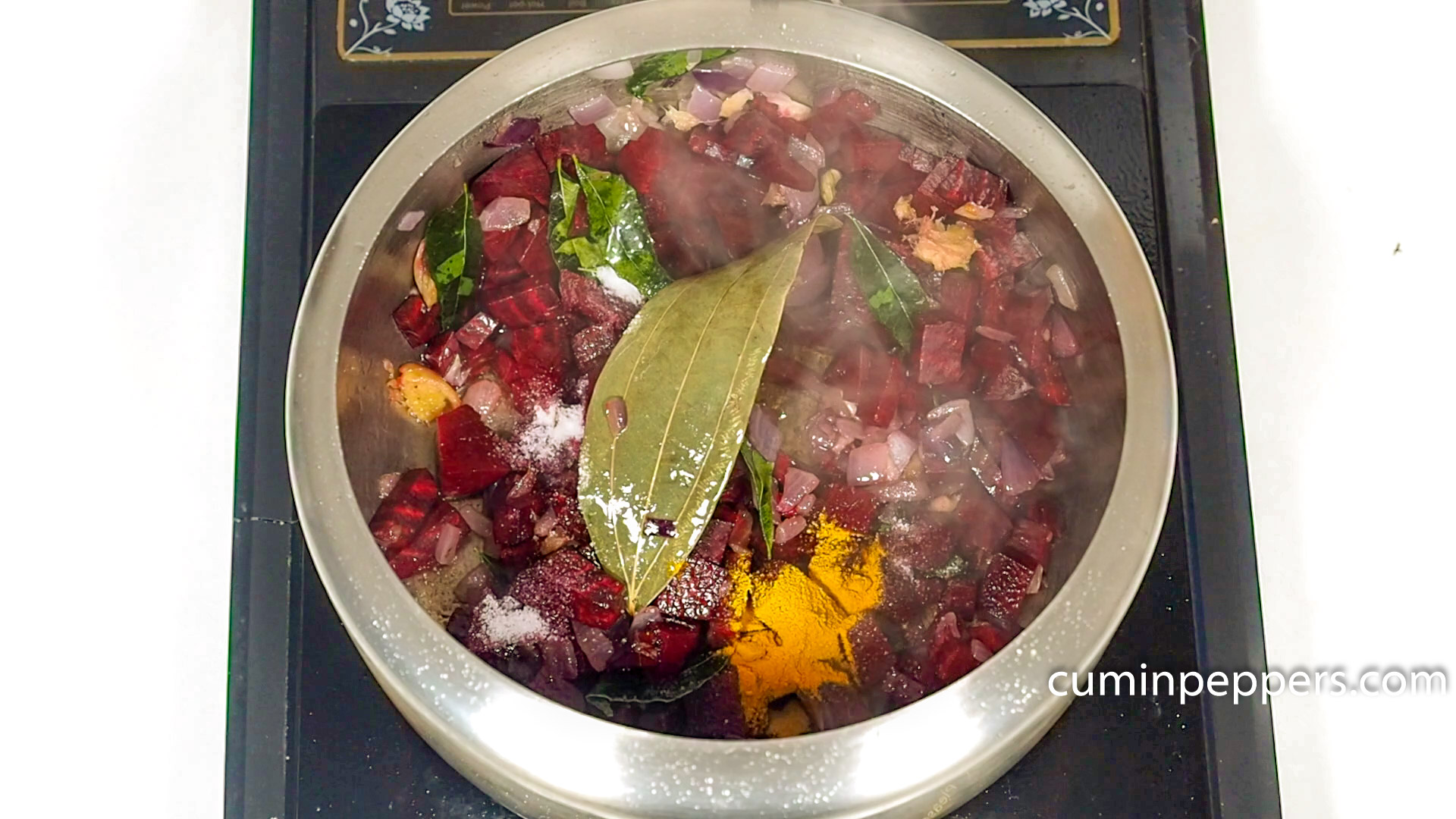 recipes with beetroot | beetroot kurma - CuminPeppers